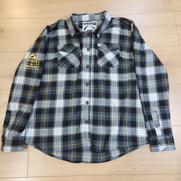 DIXXON | Tops | Dixxon Costanza Flannel Shirt Womens Large Gray Plaid ...